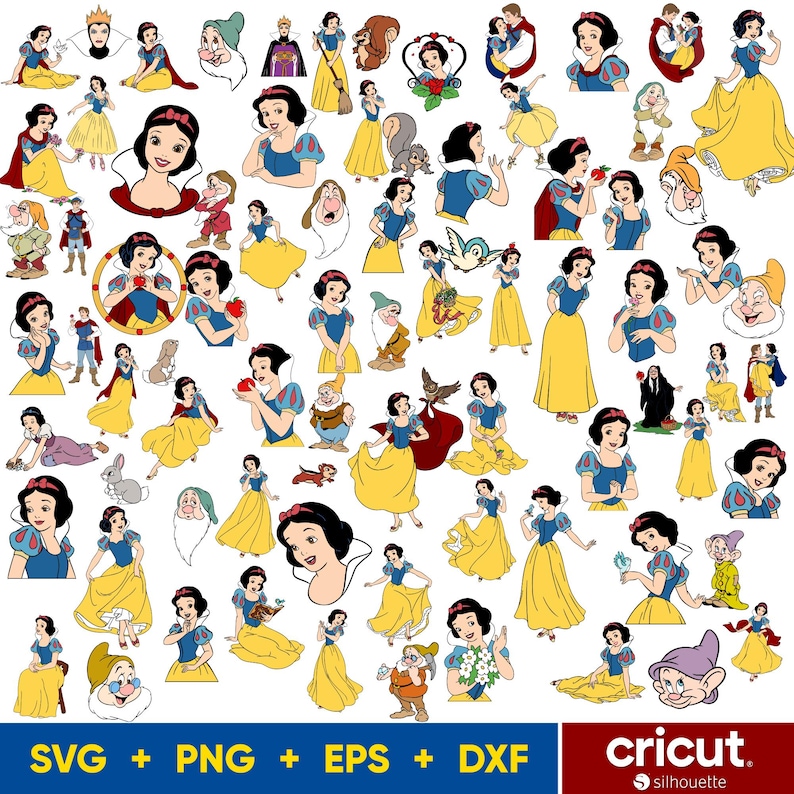 Snow White SVG Bundle: Cricut & Silhouette Designs (digital Download ...