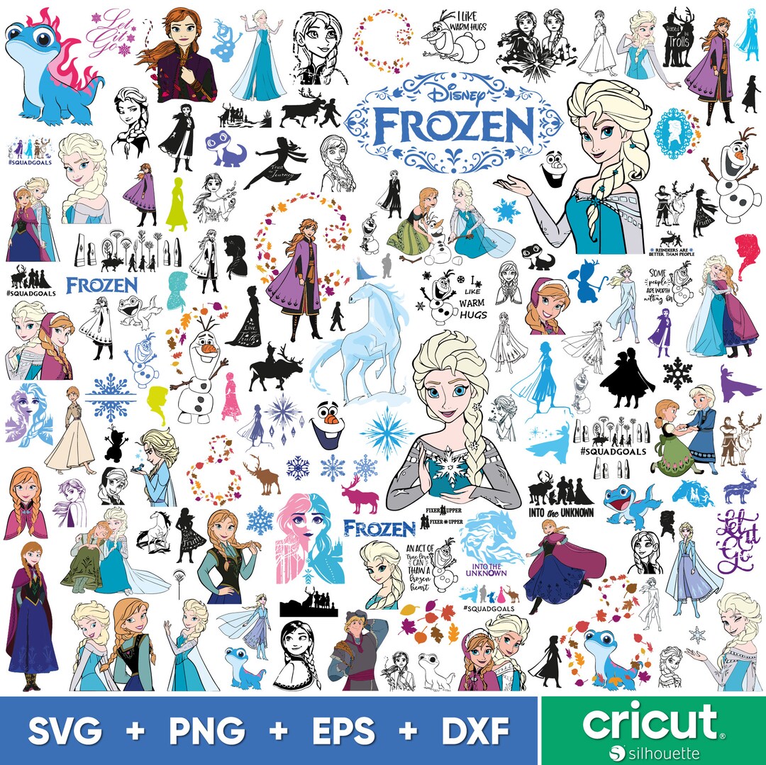 Frozen SVG Bundle, Princess Svg & Png Files for Cricut and Silhouette, Frozen Elsa Clipart, Olaf ...