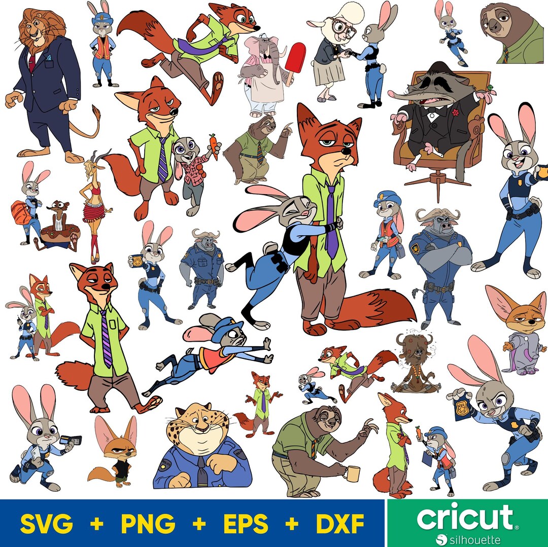 Zootopia SVG Bundle Cricut Silhouette Cut Files digital Download Zootopia SVG Bundle Cricut Silhouette Cut Files digital Download