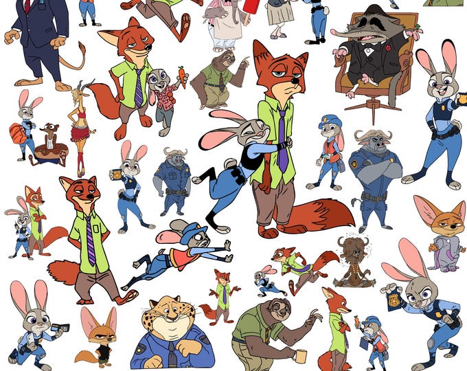 Zootopia Png Bundle, Zootropolis Png Clipart Set, Zootopia Characters ...