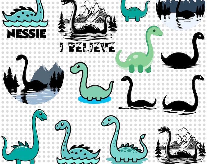 Nessie SVG Bundle: Loch Ness Monster Clipart (instant Download) - Etsy UK