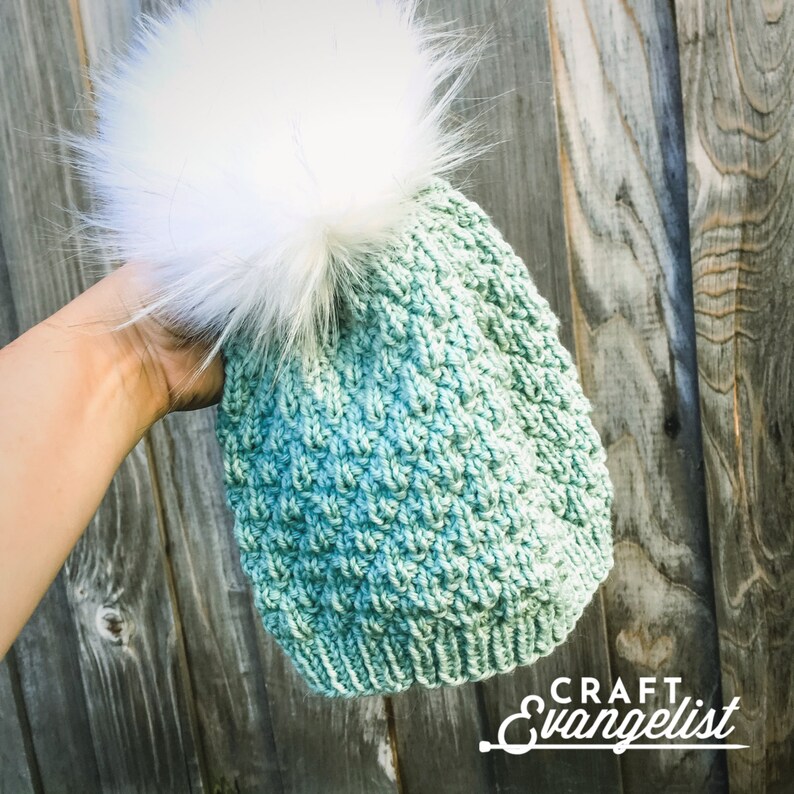 Tufted Toque KNITTING PATTERN ONLY Seersucker Beanie Winter Hat Pdf ...