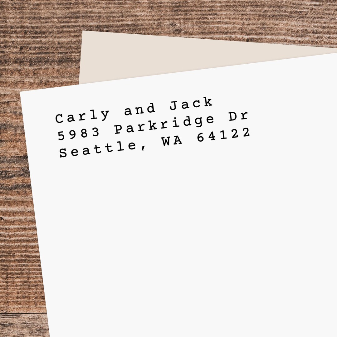 Address Stamp, Typewriter Font Envelope Handstamp, Personalized Rubber ...