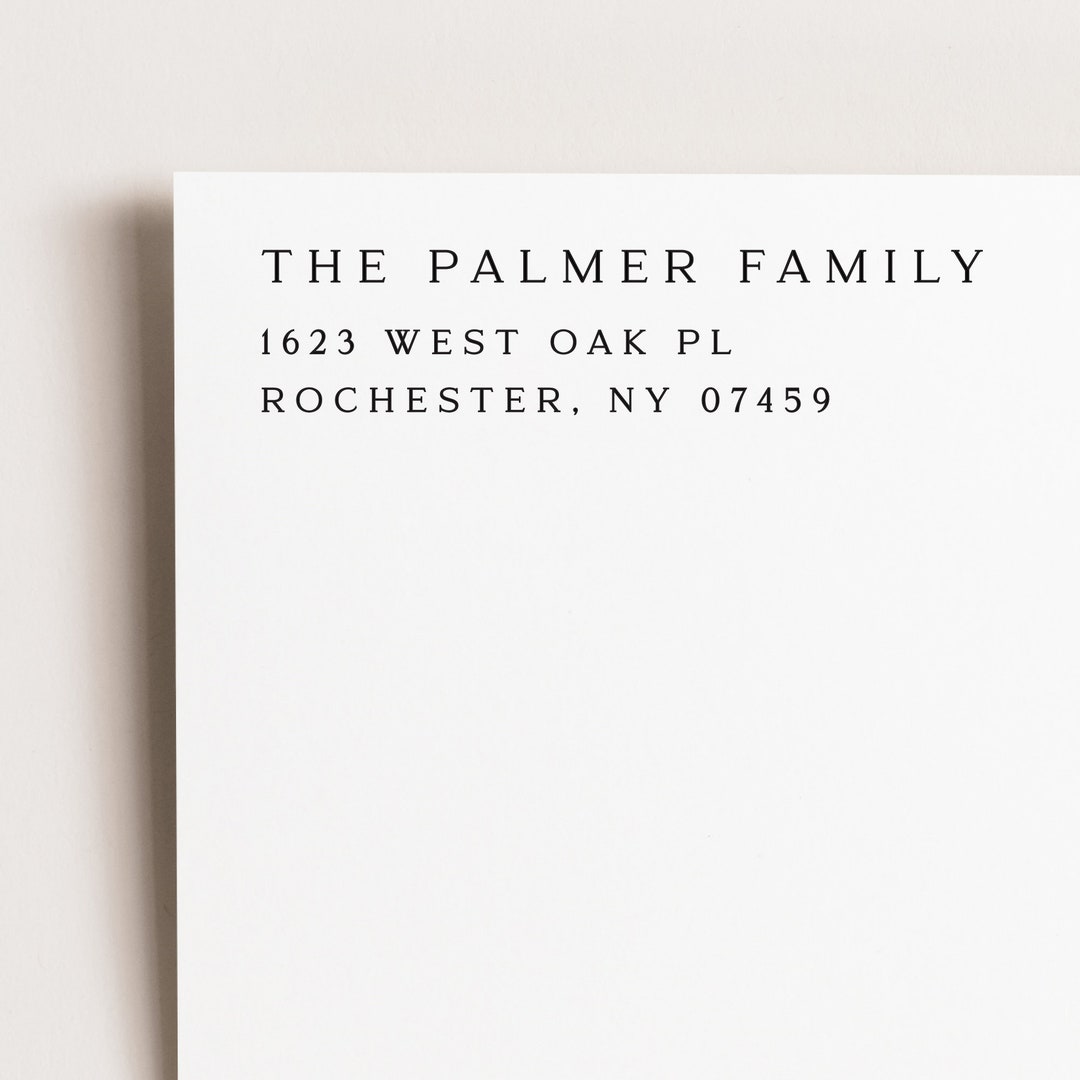 Modern Address Stamp | Family Stamp |self Inking | Wood Handle | Return ...