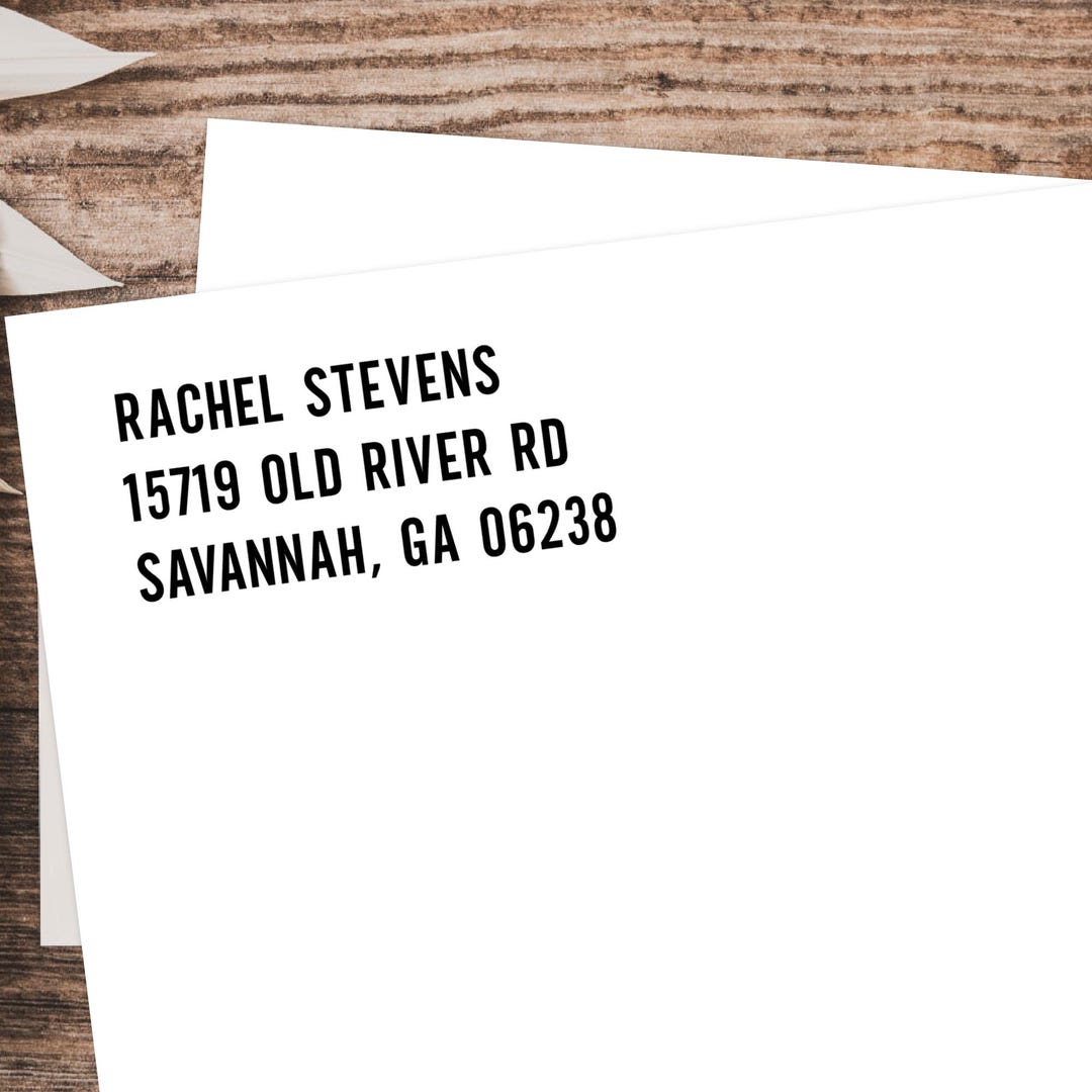 Address Stamp, Envelope Hand Stamp, Left Aligned Wood Stamp, Mailing ...