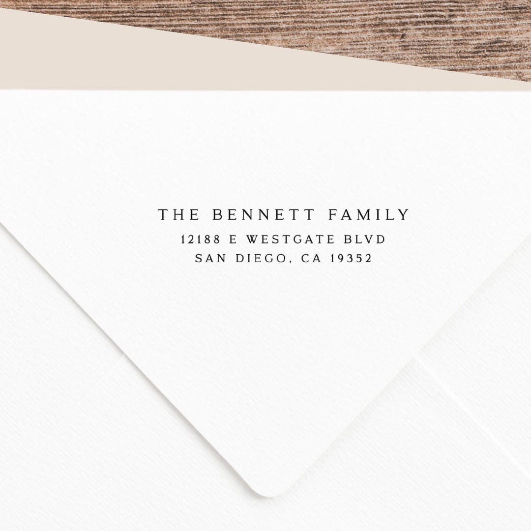 Family Address Stamp | Wood Stamp | Self Ink Stamp | Return Address ...