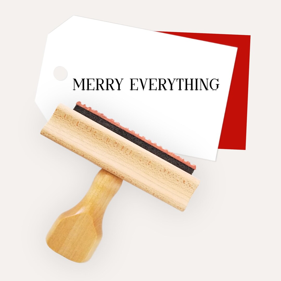 Merry Everything Stamp, Craft Tag Bag Stamping, Saying Word Phrase ...