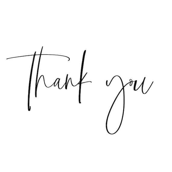 Simple Thank You Stamp Modern Script for Tags Stickers - Etsy
