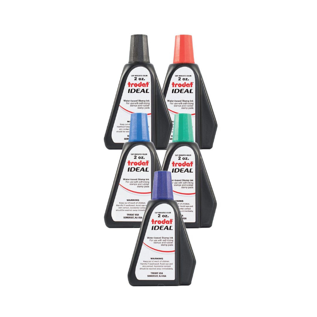 Black Stamp Refill Ink by Trodat Ideal, for Re-inking Self Inking Stamp ...