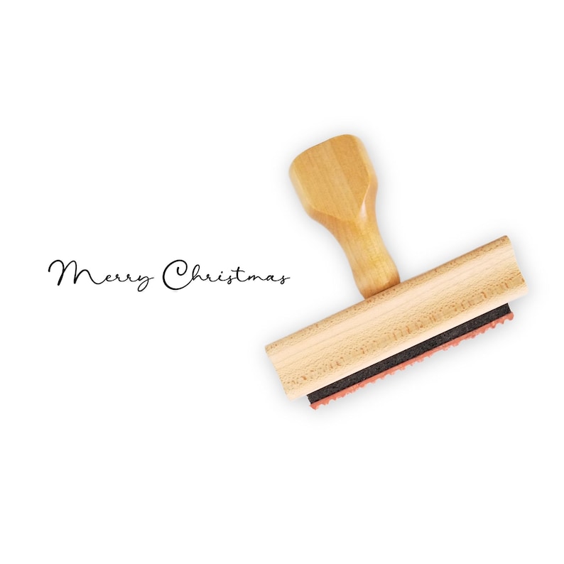 Merry Christmas Stamp, Wooden Handle Stamper, DIY Holiday Crafting, for ...