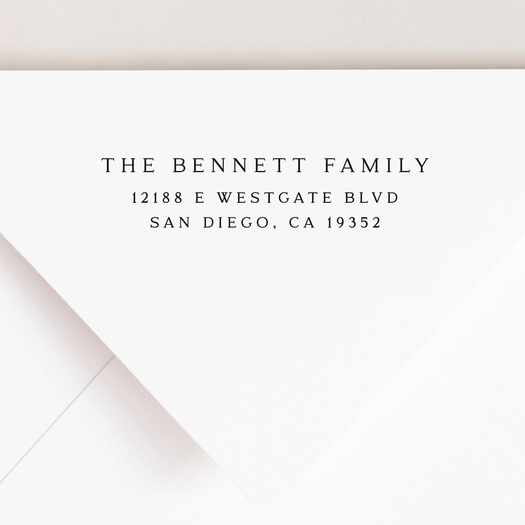 Family Address Stamp | Wood Stamp | Self Ink Stamp | Return Address ...