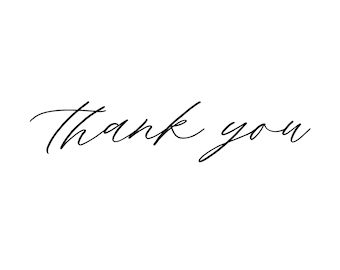 Simple Thank You Stamp Modern Script for Tags Stickers - Etsy