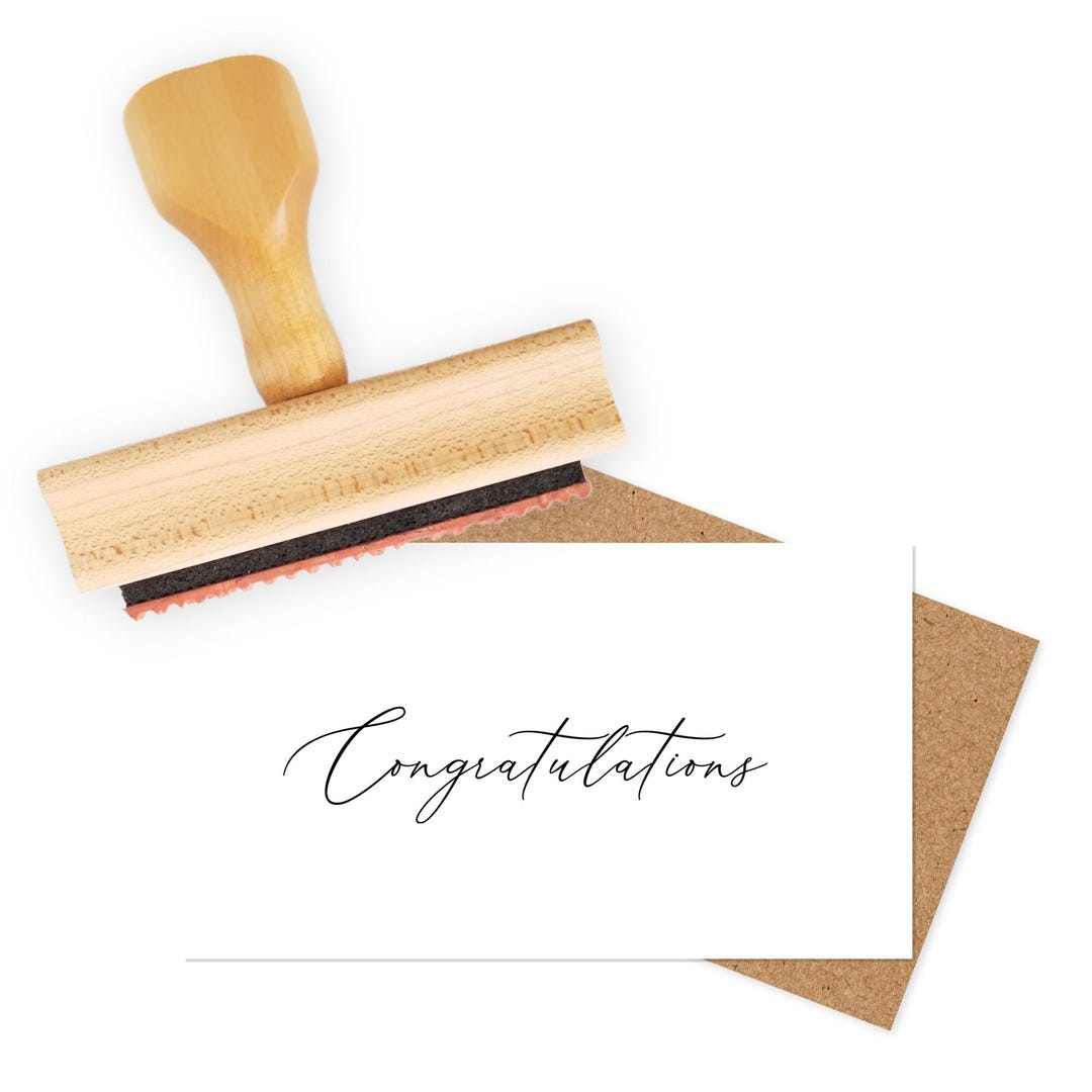 Congratulations Stamp, Celebration Handstamp, Expression Wood Rubber ...