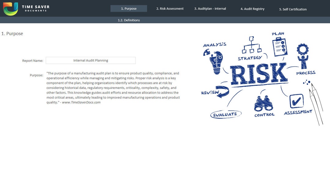 Audit Planning Risk Assessment Risk Matrix Audit Log - Etsy