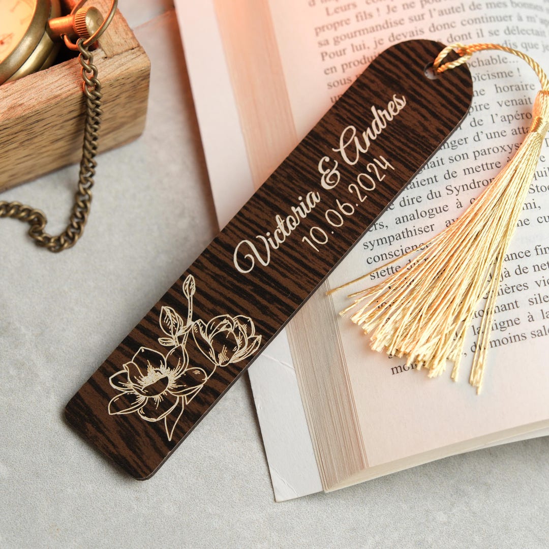 Rustic Wedding Bookmarks - Personalized Guest Gifts - Save the Date ...