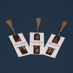 Rustic Wedding Bookmarks - Personalized Guest Gifts - Save the Date ...