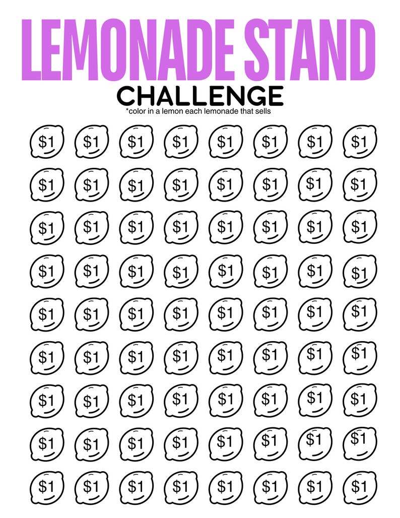 Kids Lemonade Stand Selling Challenge - Etsy