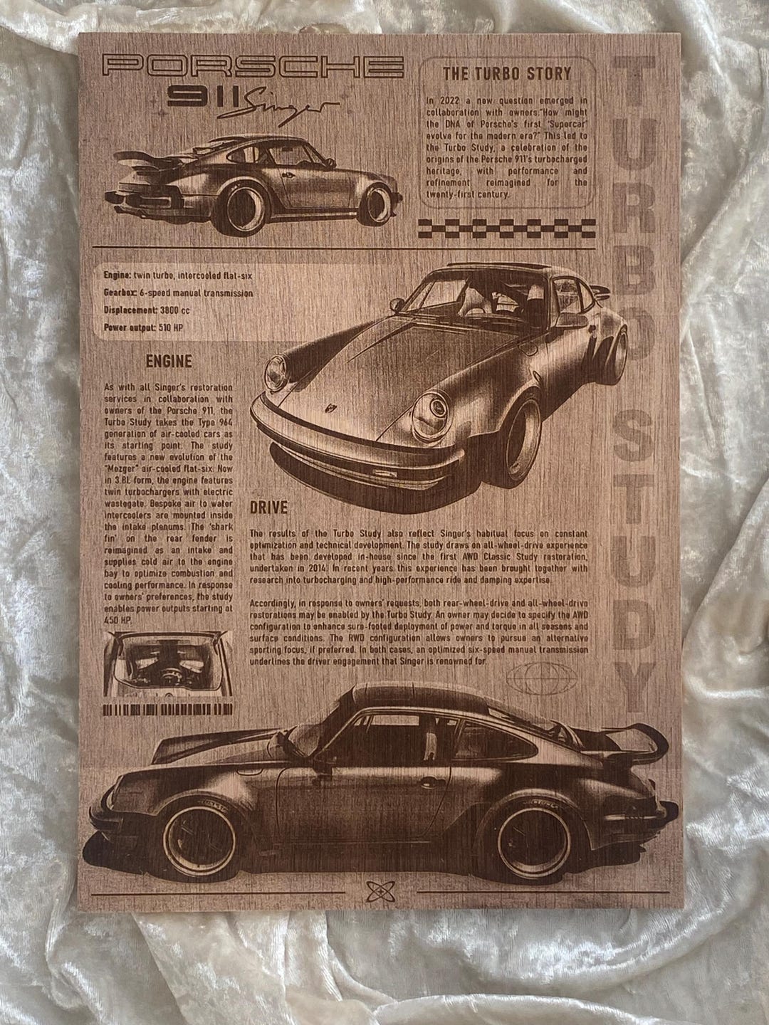 Porsche 911 Brochure Engraved Wood Board - Etsy