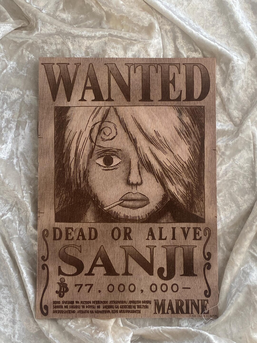 Wanted Sanji One Piece Engraved Wooden Board - Etsy