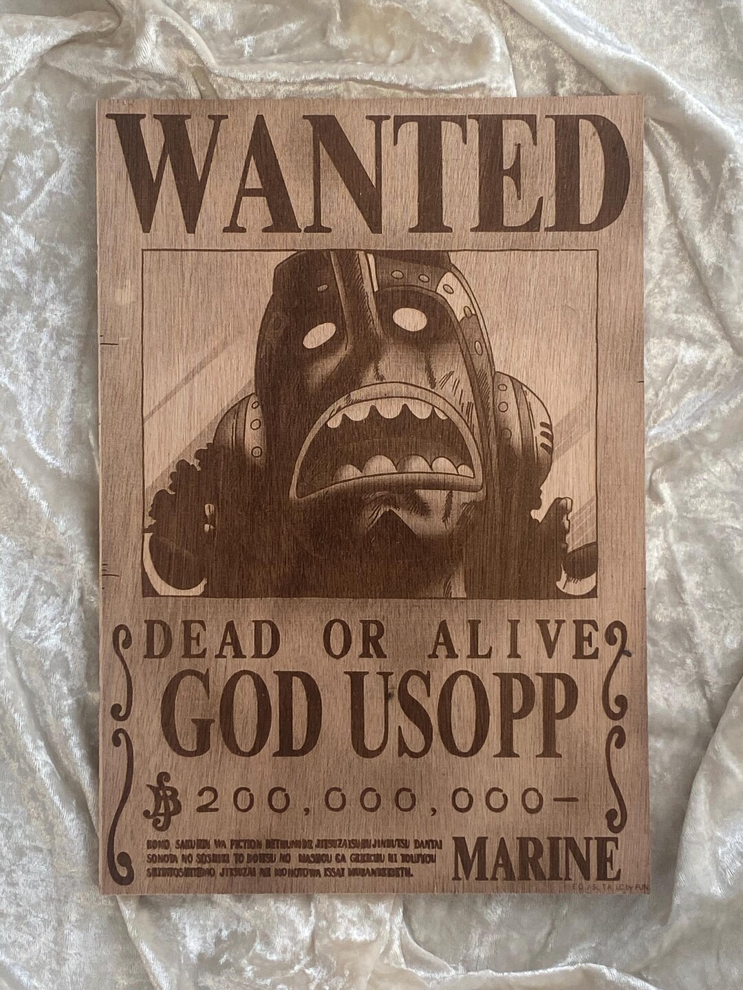 Wanted Ussop One Piece Engraved Wooden Board - Etsy
