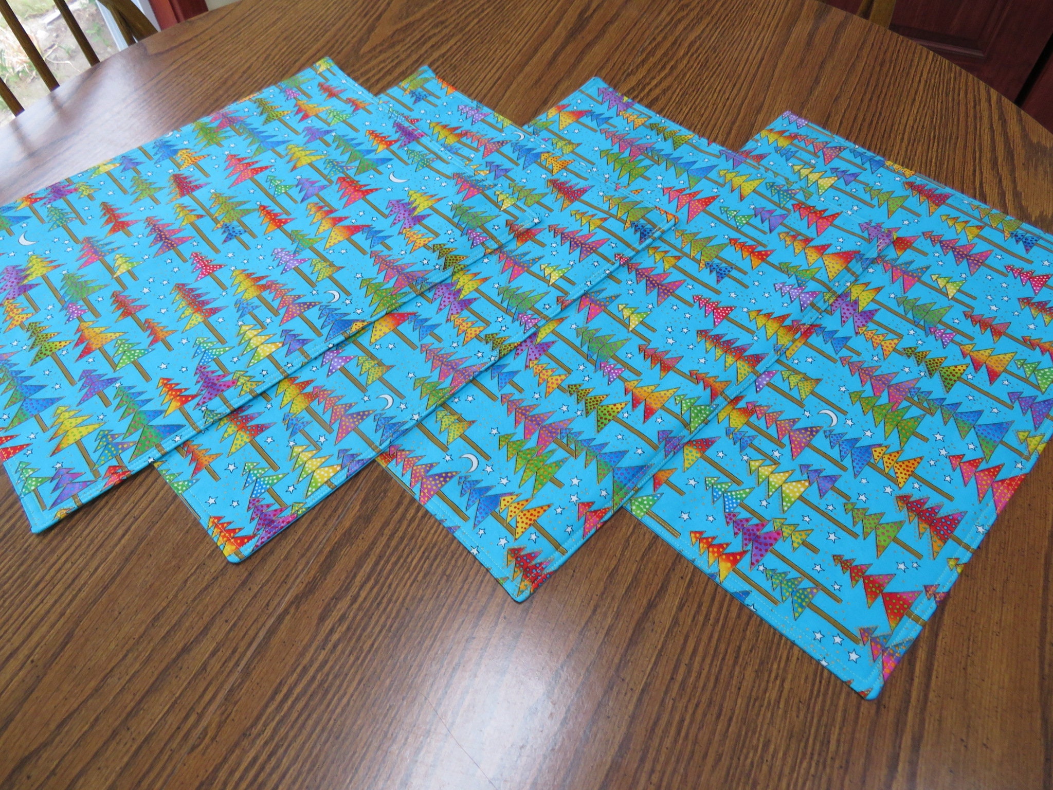 Set of Four Christmas Tree Placemats - Etsy