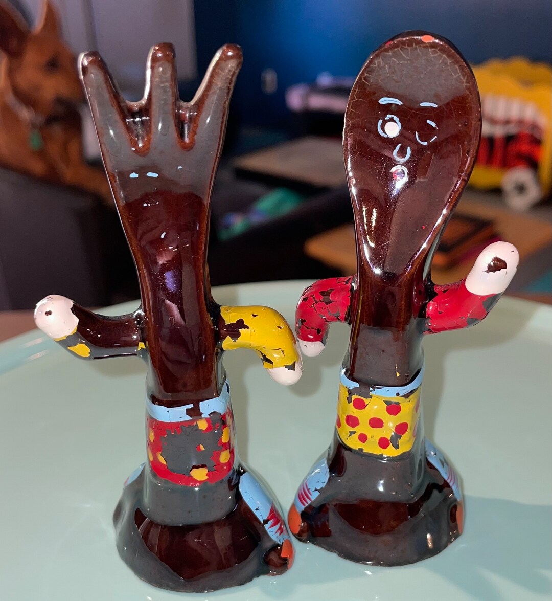Vintage Enesco Anthropomorphic Fork and Spoon Salt N Pepper Shakers and ...