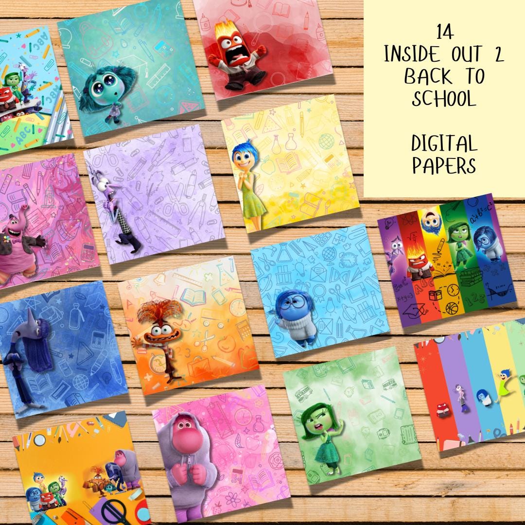 Inside Out 2 Inspired Back to School Digital Printable Papers, 14 Pages ...