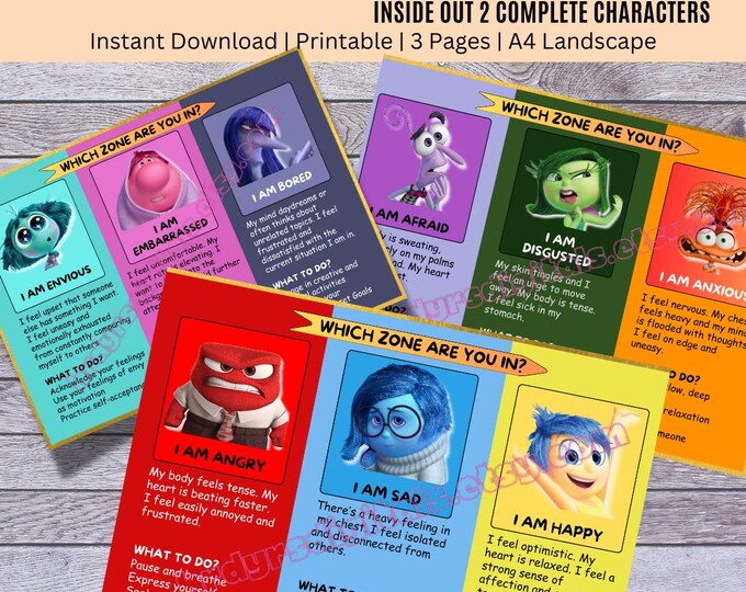 Inside Out Zones of Regulation Posters Printable Great for Teachers and ...