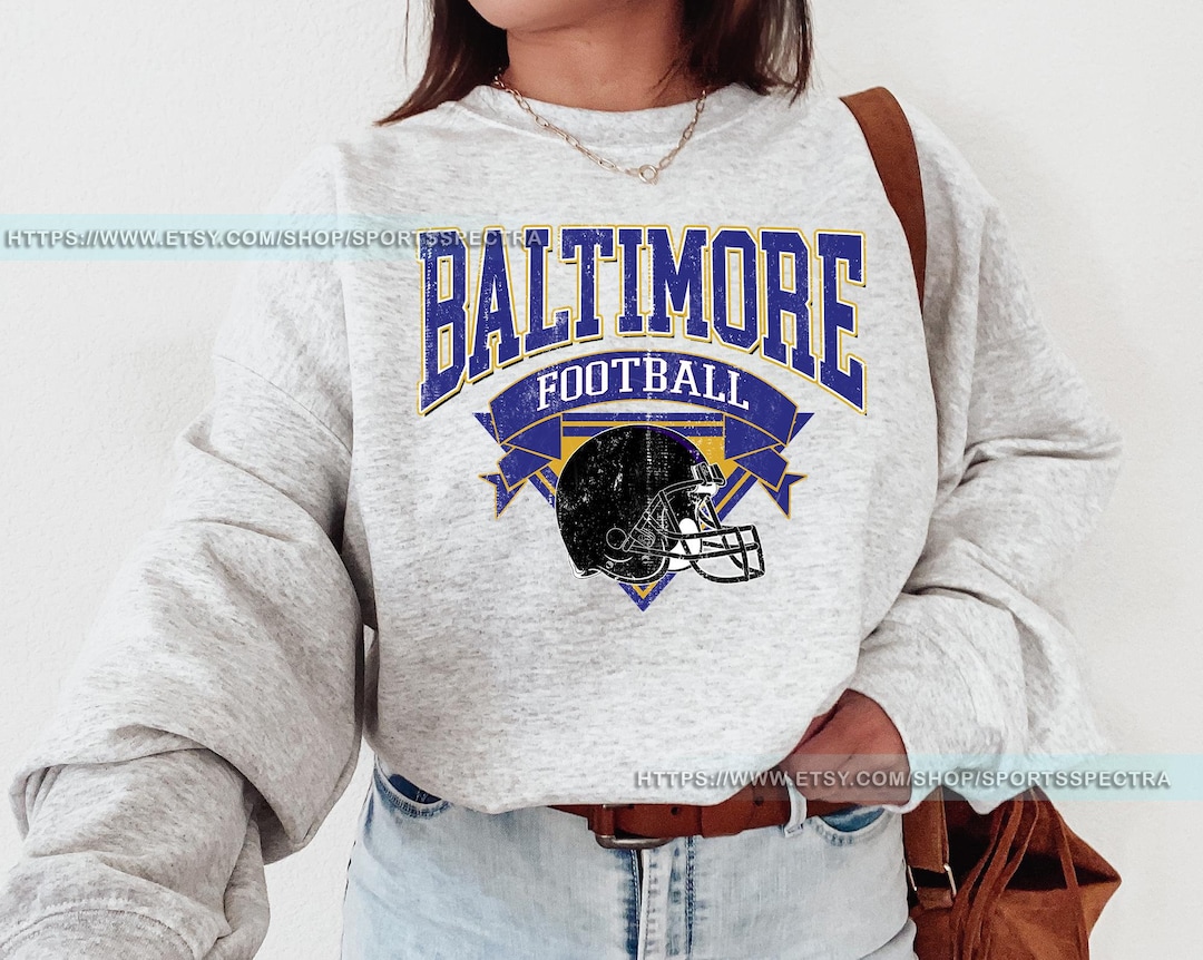 Baltimore Football Vintage Sweatshirt T-shirt,retro Raven Crewneck ...
