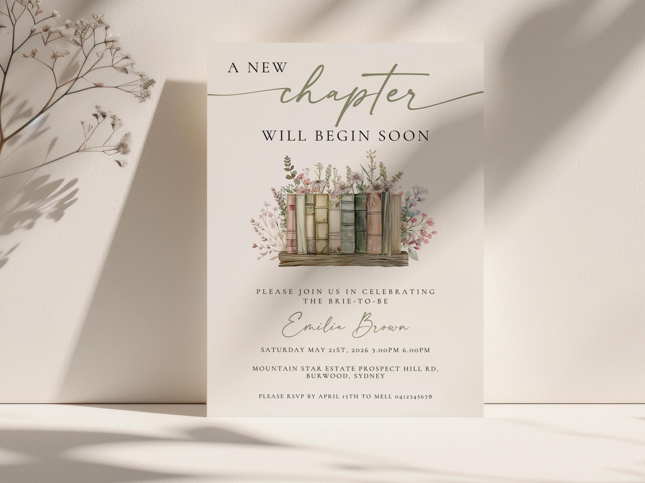 New Chapter Bridal Shower Welcome Sign Template, Storybook Theme ...