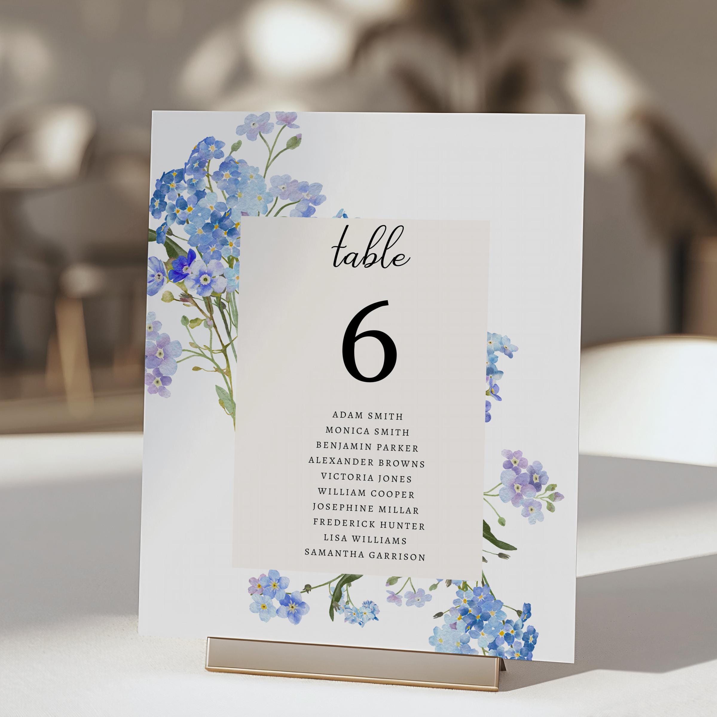 Blue Hydrangea Table Number Template: Boho Wedding (digital Download ...