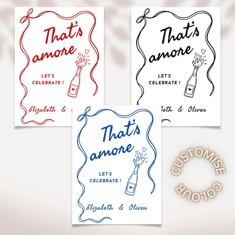 Engagement Party Welcome Sign, That's Amore Whimsical Engagement Party ...