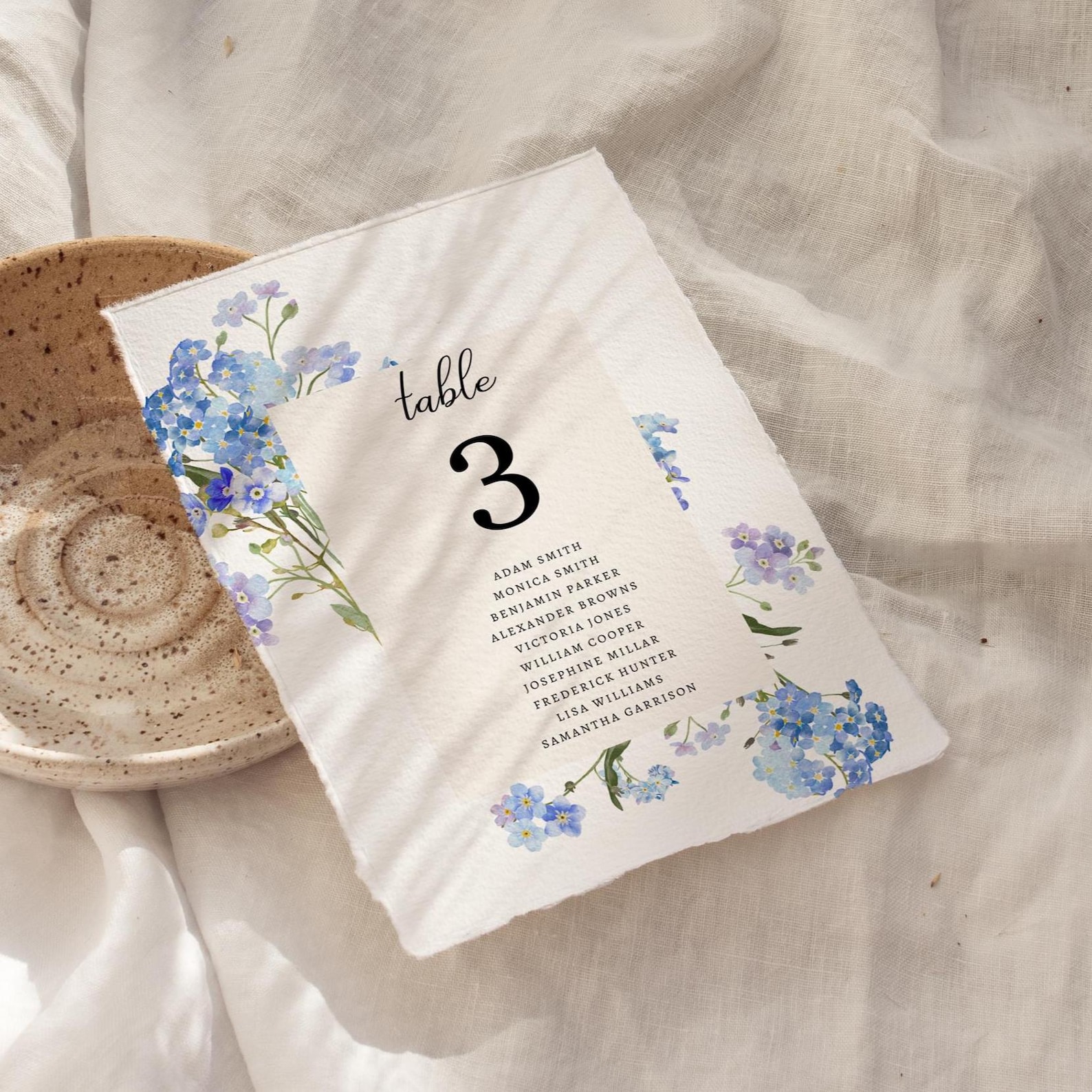 Blue Hydrangea Table Number Template: Boho Wedding (digital Download ...