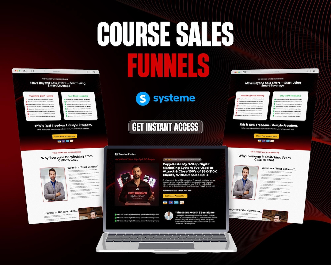 Course Selling Funnel Website Template for Systami.io | High-converting ...