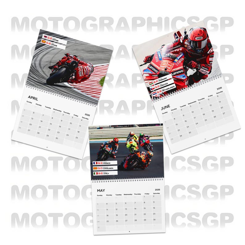 Motogp Calendar 2026 Wall Fan Gift, Racing Wall Desk Calendar Motogp ...