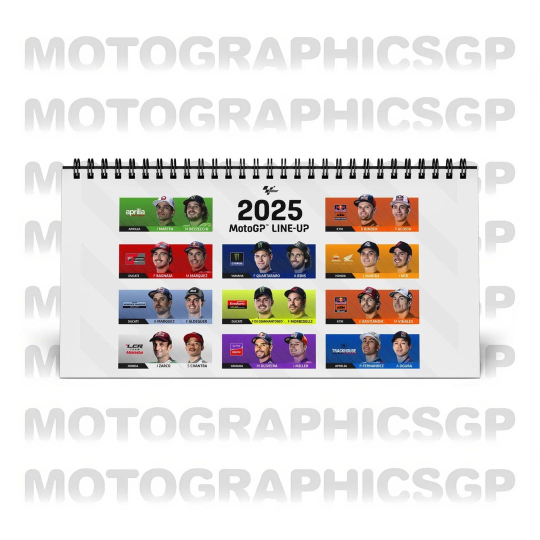 Motogp Desk Calendar 2025 Graphic Racing Gift, Best Race Moments ...