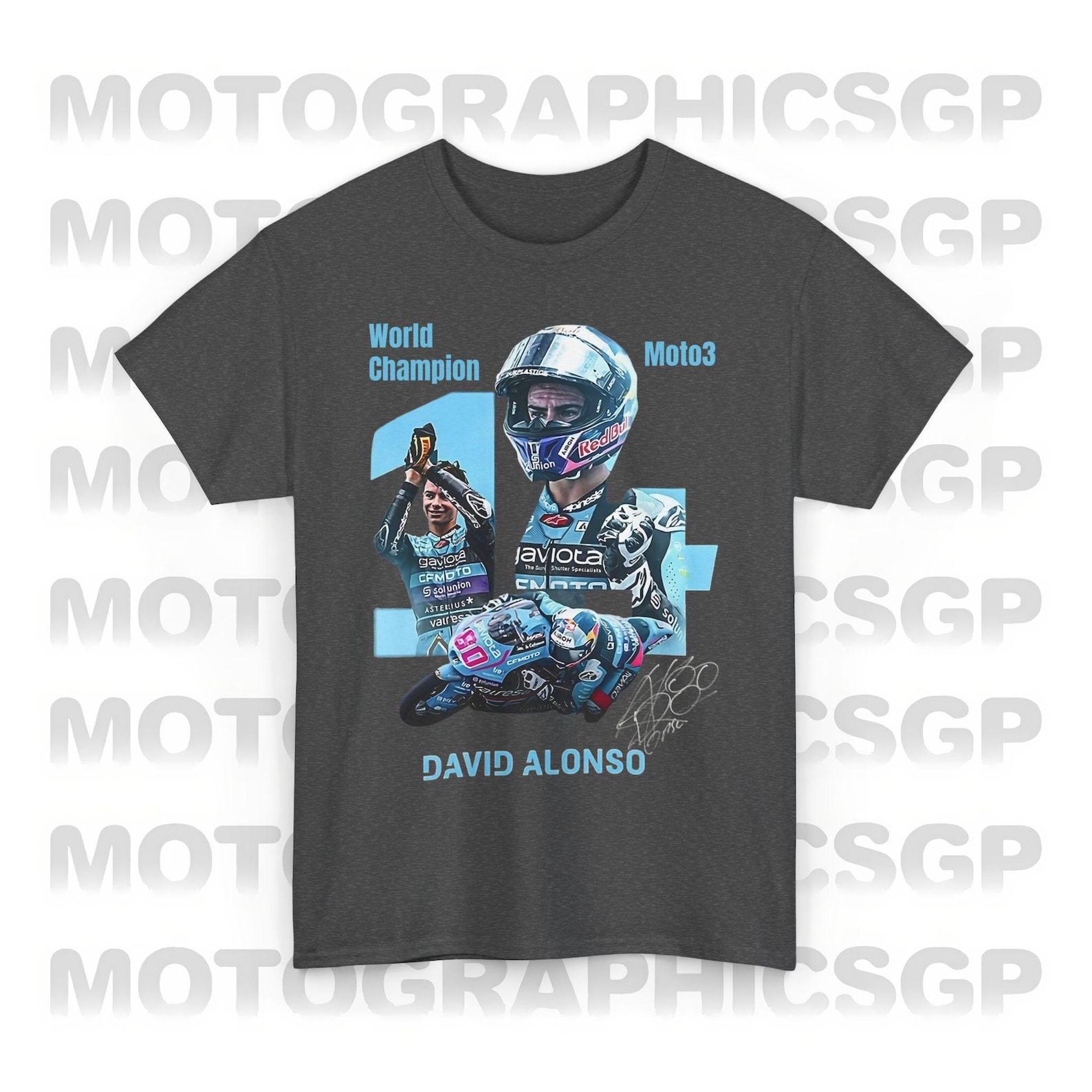 Motogp David Alonso 80 Tee, Racing Champion 2025 Moto2 Motorcycle T ...