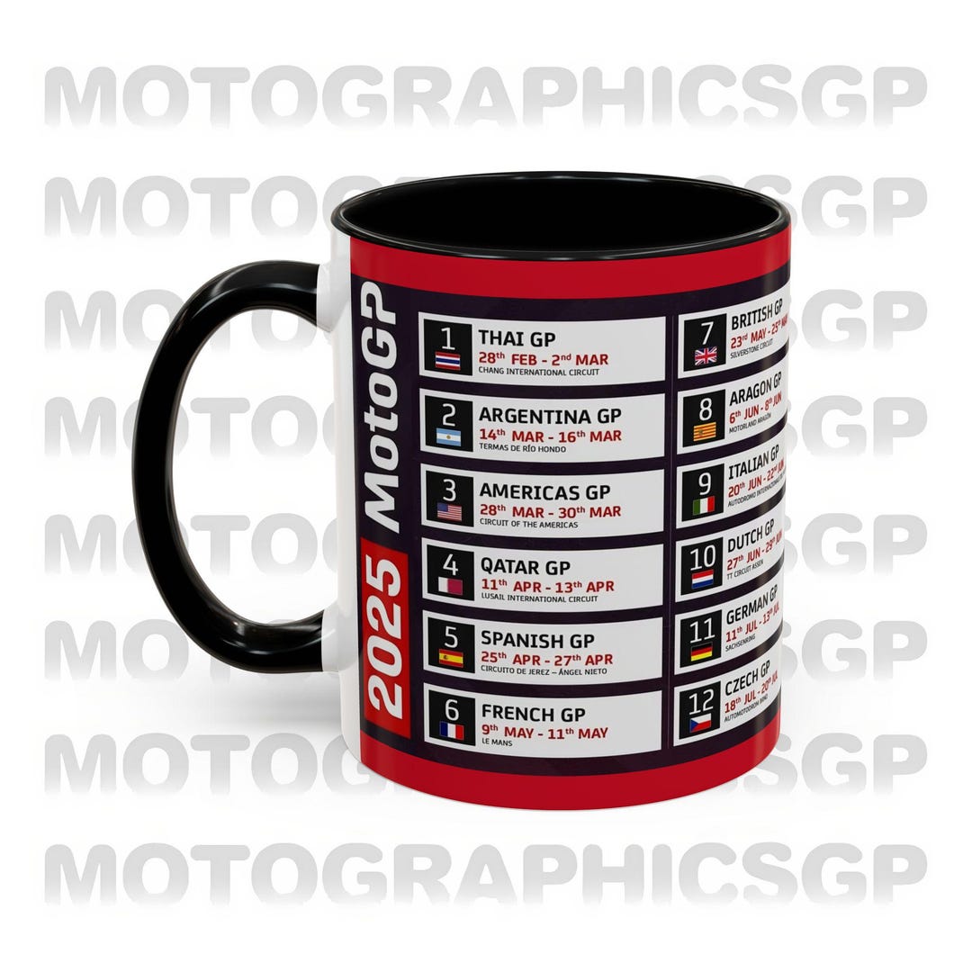 Motogp Calendar 2025 Mug, Grand Prix Mug 2025 Championship, Marc ...