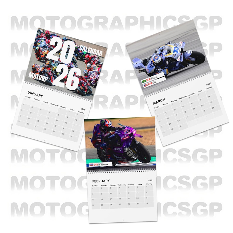 Motogp Calendar 2026 Wall Fan Gift, Racing Wall Desk Calendar Motogp ...