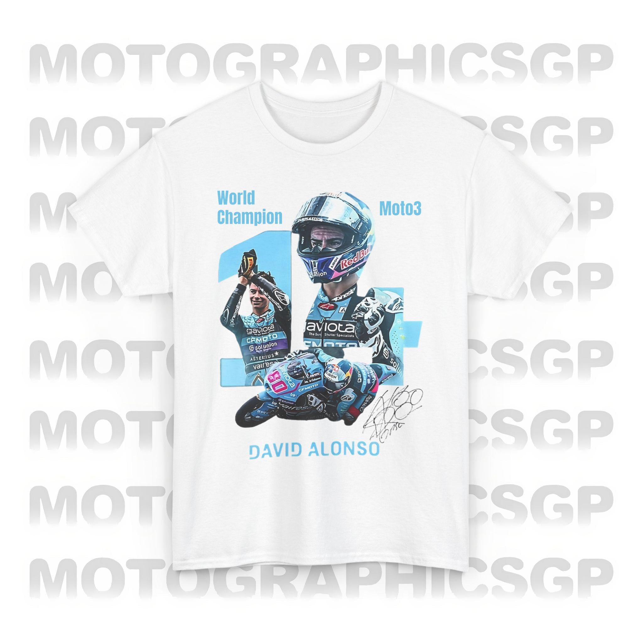 Motogp David Alonso 80 Tee, Racing Champion 2025 Moto2 Motorcycle T ...
