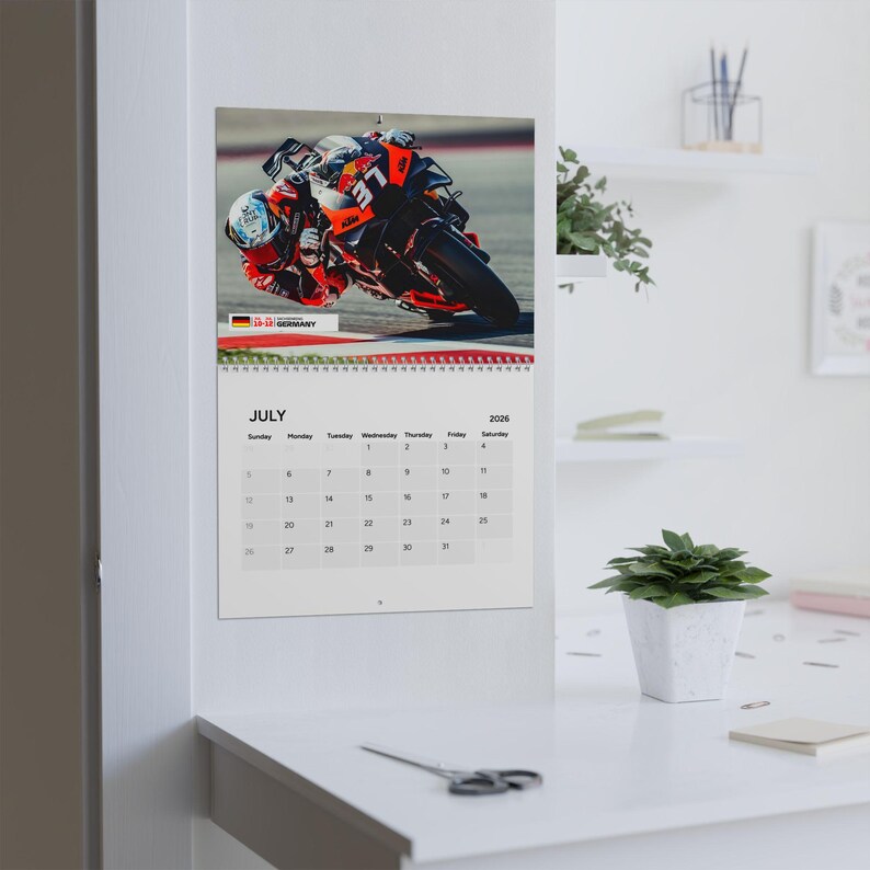 Motogp Calendar 2026 Wall Fan Gift, Racing Wall Desk Calendar Motogp ...