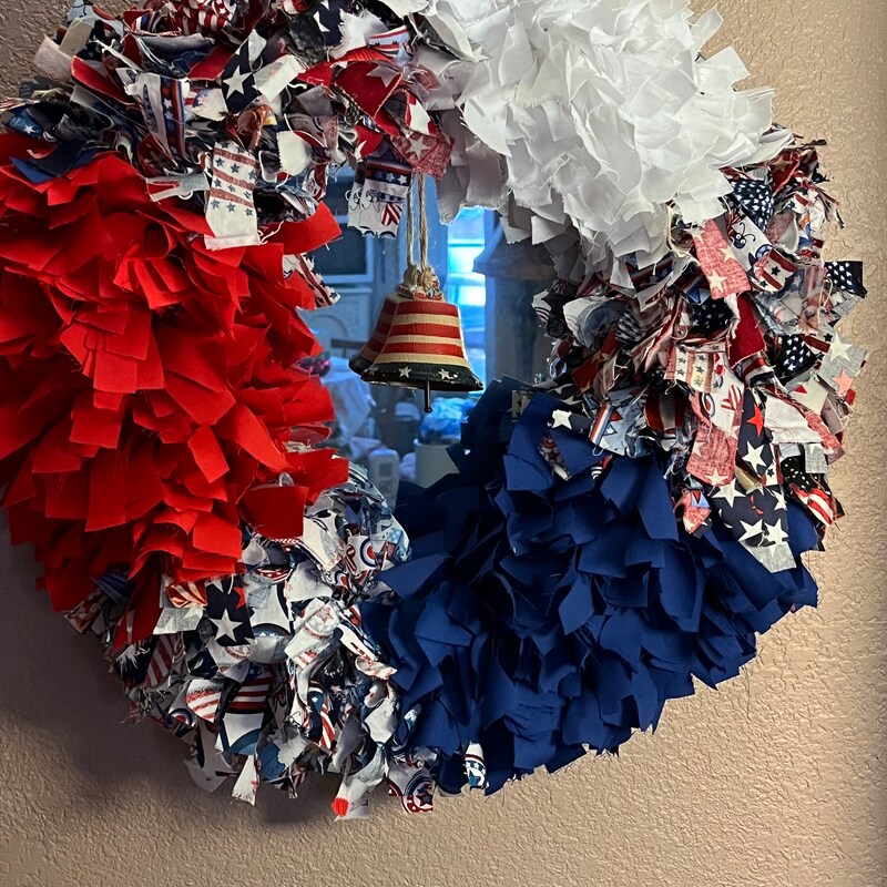 Patriotic Rag Wreath - Etsy