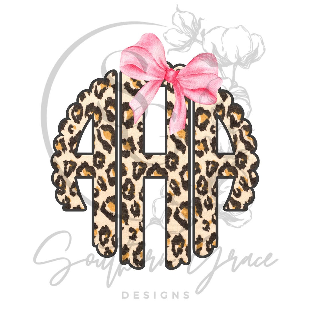 Cheetah Scallop Edge Monogram - Etsy