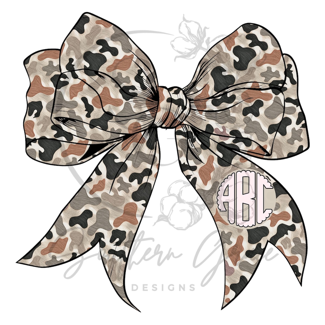 Camo Bow & Monogram - Etsy