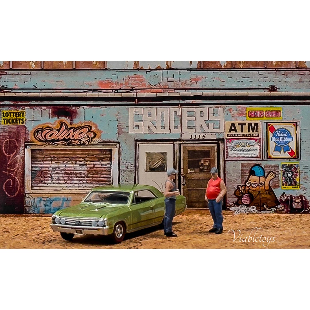 1/64 Scale Paper Pop up Diorama Photo Prop Display for Diecast Vehicles ...