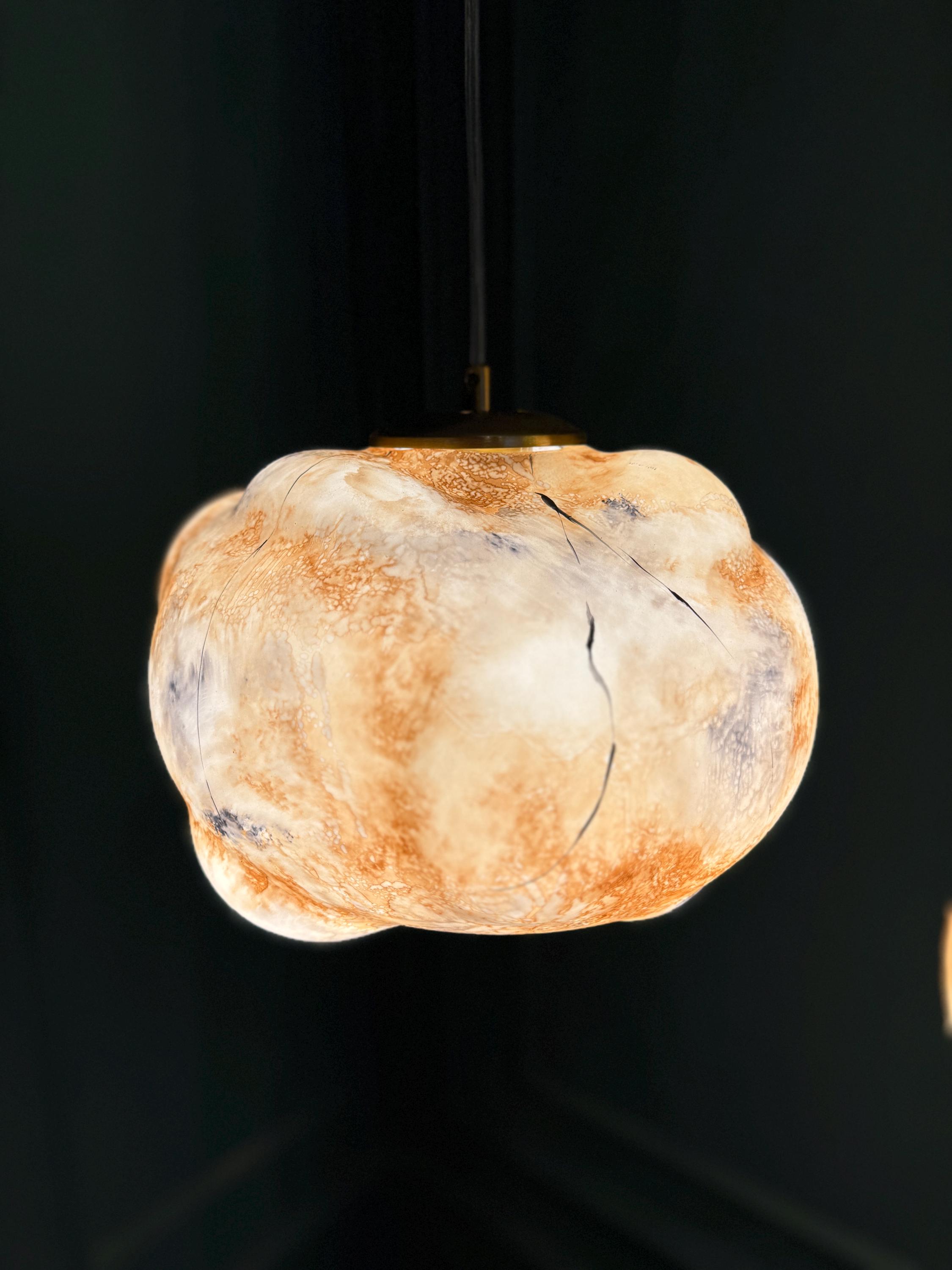 Alabaster Hanging Lamp, Marble Effect Glass Chandelier, Glass Alabaster ...
