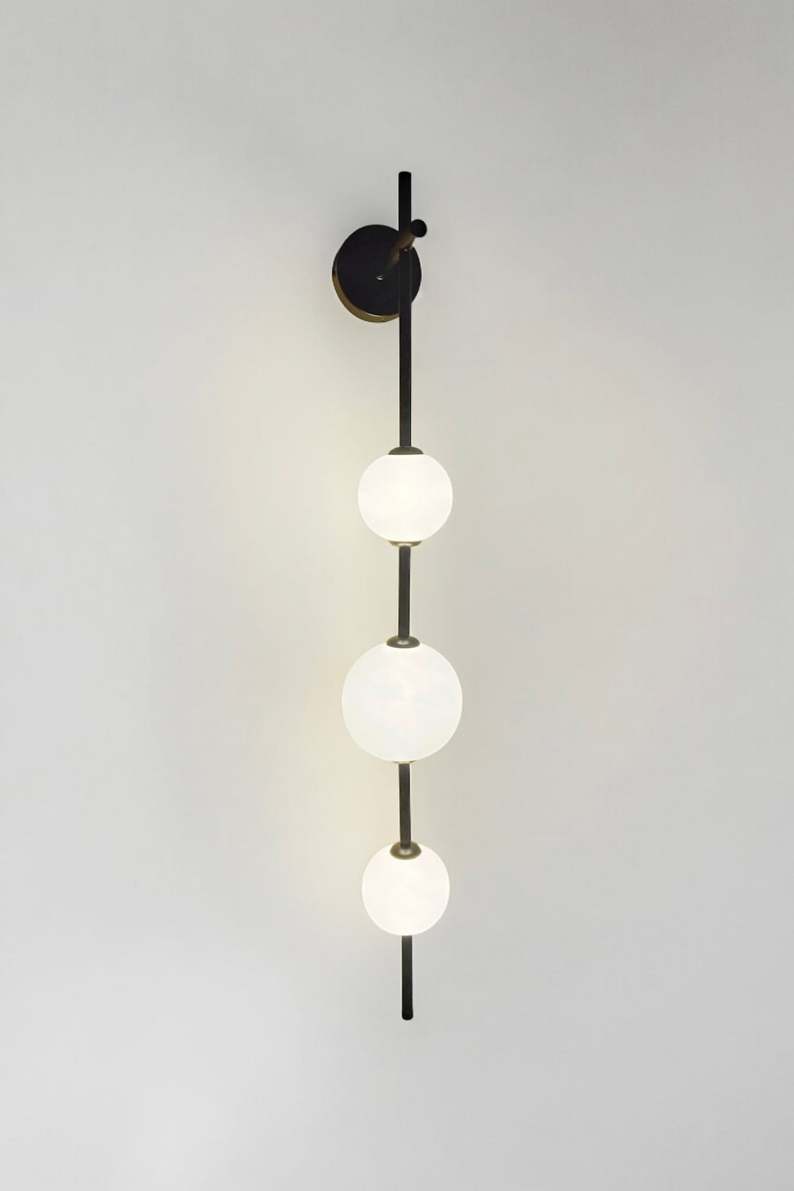 3 Globe Wall Sconce, Black Wall Sconce, Wall Light, Decorative Wall ...