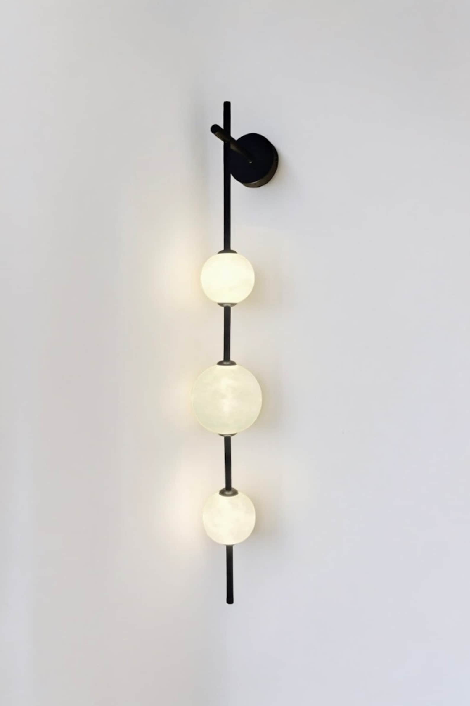 3 Globe Wall Sconce, Black Wall Sconce, Wall Light, Decorative Wall ...