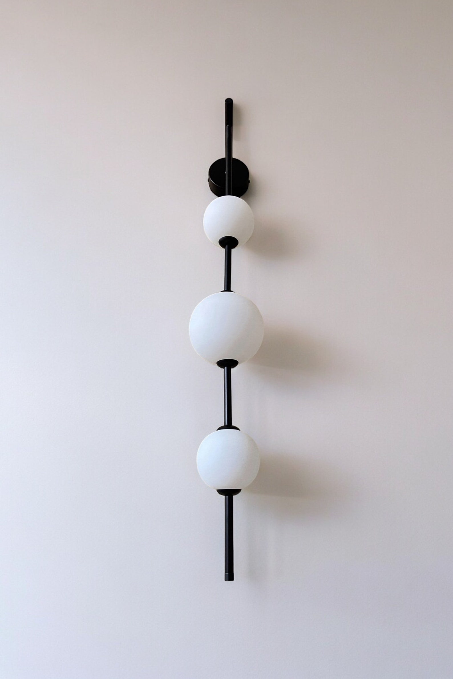3 Globe Wall Sconce, Black Wall Sconce, Wall Light, Decorative Wall ...