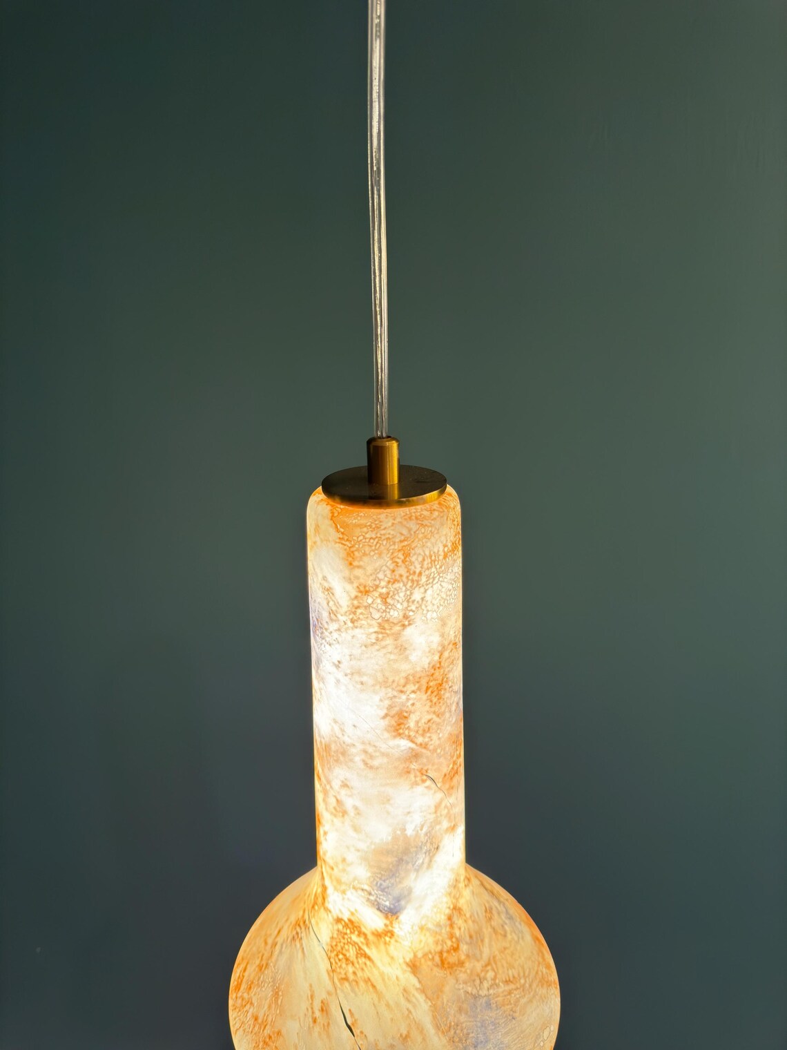 Alabaster Pendant Light, Marble Effect Glass Hanging Light, Glass ...